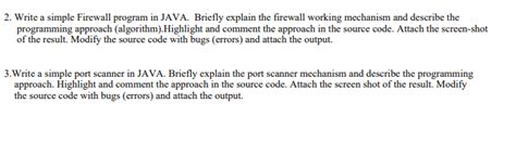 Solved Write A Simple Firewall Program In JAVA Briefly Chegg Com