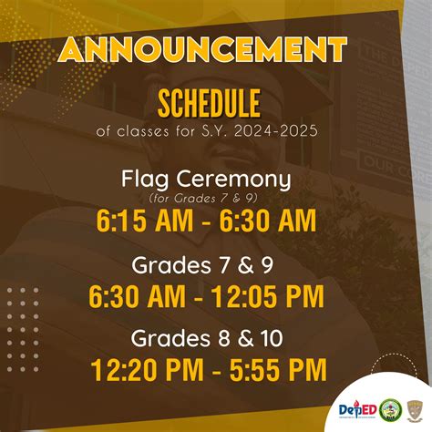 Bonifacio V Romero Hs Announcing The Class Schedule For S Y 2024