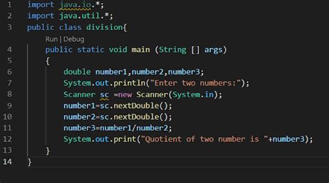 Division Of Two Numbers In JAVA