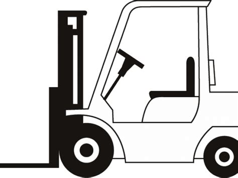Drawn Truck Fork Lift Forklift Clipart Black And White Png Download