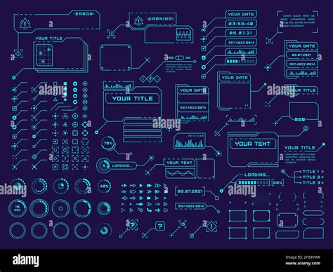 Hud Elements Futuristic Technology Element Hi Tech Design Ui Interface Digital Button Arrows