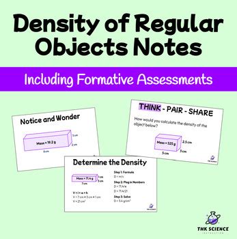 Calculating Density Of Regular Objects Notes With Formative Assessment