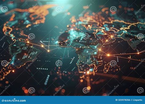 Detailed Visualization Of A Digital World Map Highlighting Global Connectivity And Data Flow In
