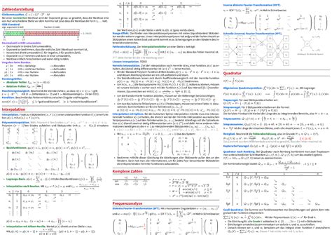 Numprog Cheatsheet Zusammenfassung Numerisches Programmieren In0019