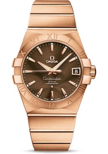 Omega Gents Constellation Chronometer Watch 38 Mm Brushed Red Gold C