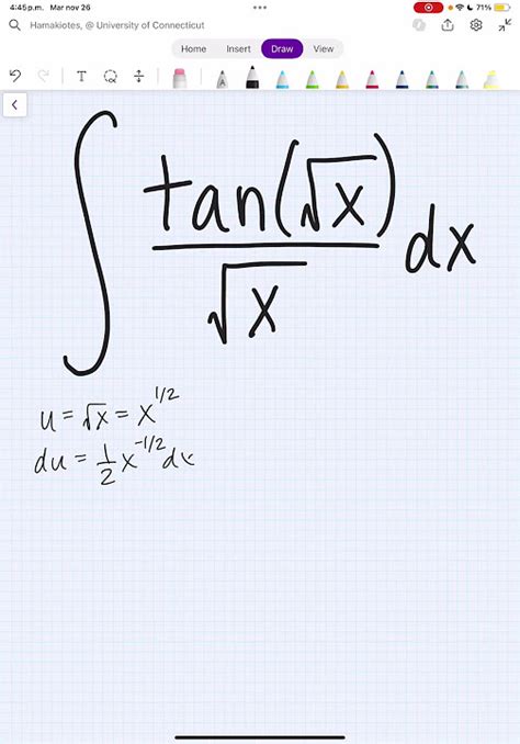 Integral Of Tan Sqrt X Sqrt X Dx Maths Calculus Integral Trigfunctions Usubstitution