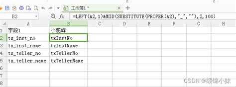 excel表格数据库表字段带下划线转驼峰 excel 下划线转驼峰 csdn博客