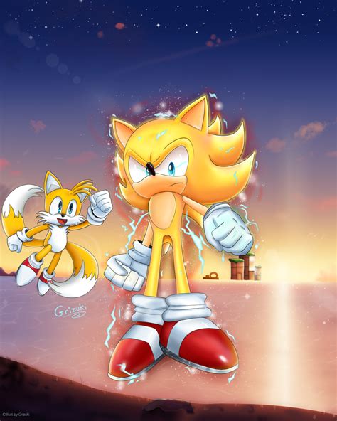 Super Sonic And Tails By Grizuki On Deviantart