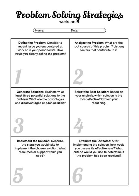 adult problem solving worksheets pdf problem solving worksheet