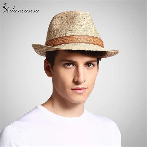 Classic Male Fedora Straw Hat Uv Protection Summer From 14 69 € Dhgate