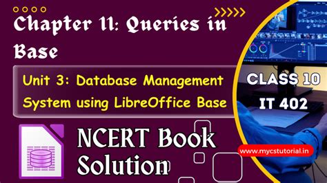 Chapter 11 Queries In Base It Code 402 Book Solution Class 10