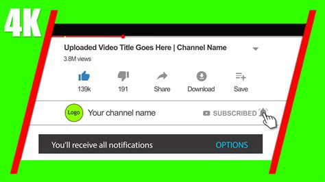 Download Subscribe Button And Bell Icon Green Screen High Quality Images And Videos Mtc