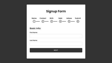 Multi Step Form With Validation And Responsive Design Responsive To