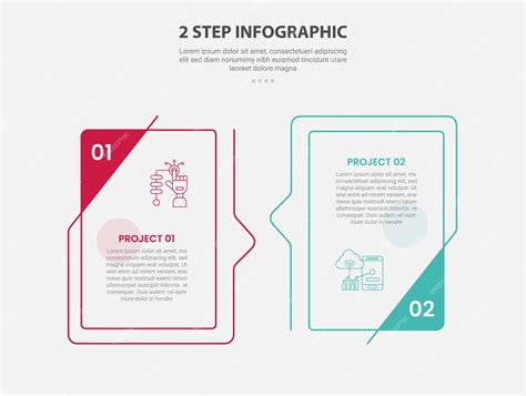 Premium Vector 2 Points Template Infographic Outline Style With 2 Point Stage Or Step