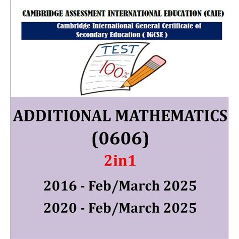 Igcse Additional Mathematics Past Year Papers 2in1 Version Shopee