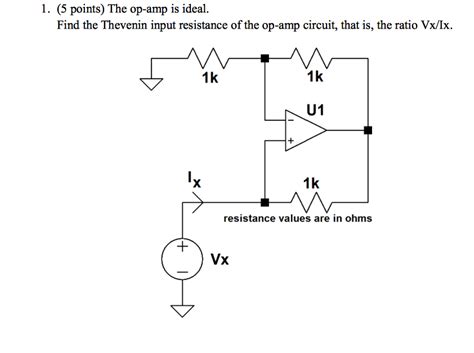 solved 1 5 points the op amp is ideal find the thevenin