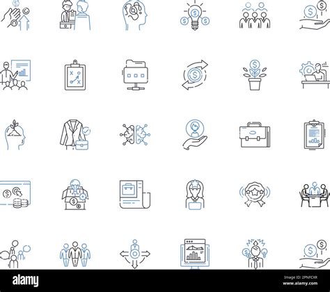 Budget Control Line Icons Collection Savings Expenses Finances Goal