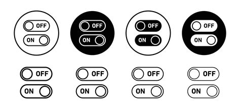 On Off Switch Button Slider Toggle Icon Set Collection On Off Slider