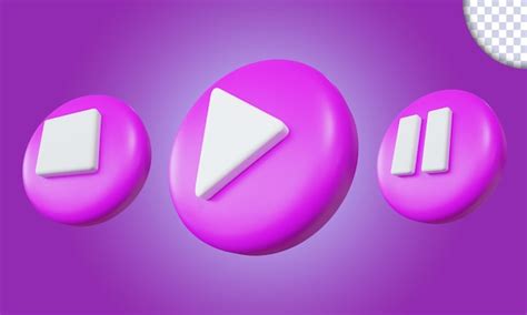 Premium Psd 3d Play And Pause Button Illustration