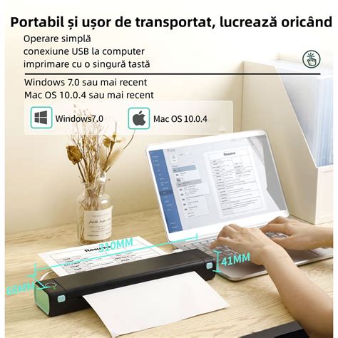 Mini Imprimanta Termica Iooioo Portabila A Imprimare Card Bluetooth Compatibil Cu Ios