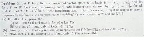 Solved Problem Let V Be A Finite Dimensional Vector Space Chegg