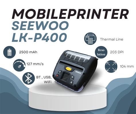 ️ เครื่องพิมพ์ใบเสร็จพกพา Mobile Printer Sewoo Lk P400 รองรับระบบปฏิบัติการ Windowns Ios และ