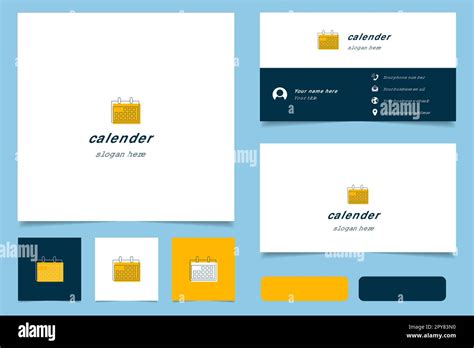 Calendar Logo Design With Editable Slogan Branding Book And Business