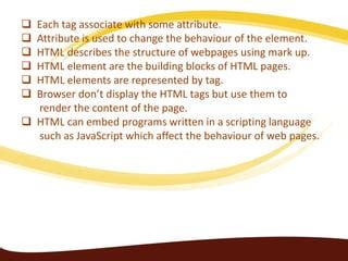 Html Dhtml Ppt PPTX Web Design And HTML Internet