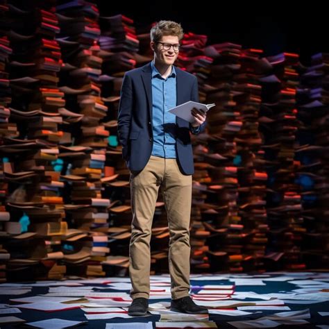 Premium Ai Image Ted Talks Lection Presenter Speaking