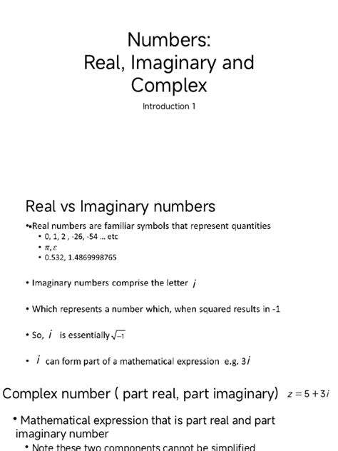 complex numbers intro 1 20240318120234 pdf complex number