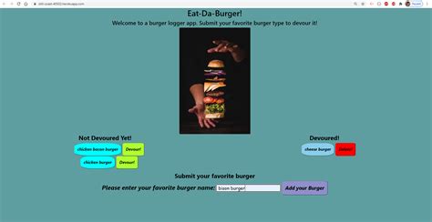 GitHub Shreraje A Burger Logger A Burger Logger Is A Restaurant App That Lets Users Input The