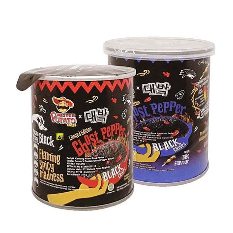 Promo Mister Potato Ghost Pepper Black Potato Crisps Tabung Kecil