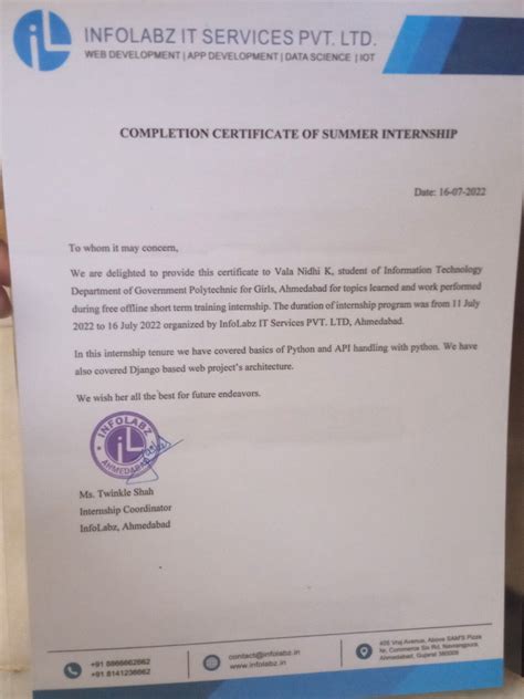 Nidhi Vala On Linkedin One Week Internship Python And Api Handling