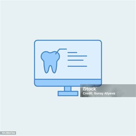 치과 환자 카드 Pc 2 컬러 라인 아이콘에 간단한 색된 요소 그림입니다 개요 기호 디자인 치과 세트에서 건강관리와 의술에 대한