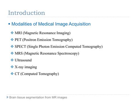 Brain Tissue Segmentation From Mr Images Ppt