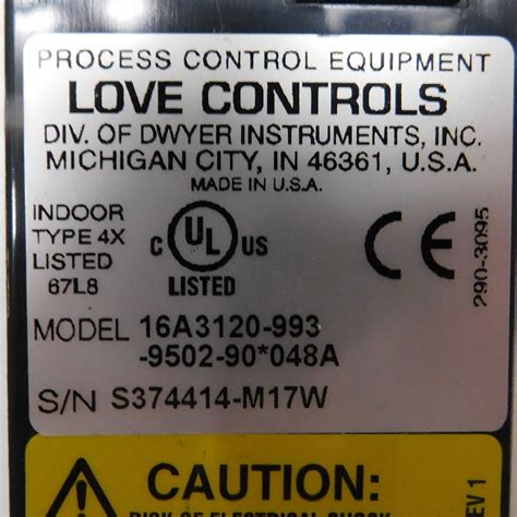 Love Controls 16a3120 993 Microprocessor Based Temperature Process Controller
