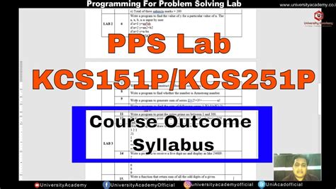 Ppslab Programming For Problem Solving Lab As Per Aktu Uptu Syllabus