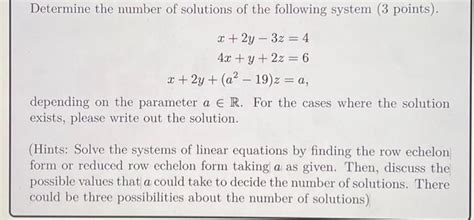 Solved Determine The Number Of Solutions Of The Following