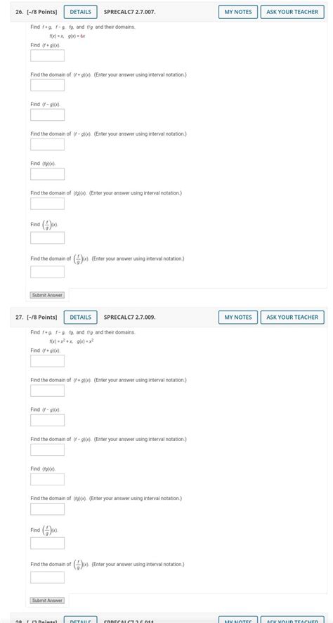 Solved Find F G Fg Fg And F G And Their Domains Chegg Com