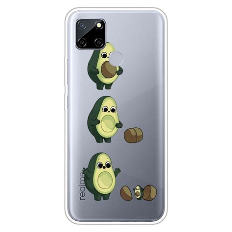 For Oppo Realme C12 Colored Drawing Clear Tpu Cover Protective Cases