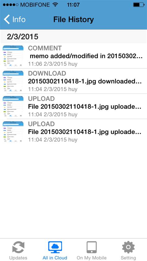 screenshots mobile app clouddisk software hanbiro management