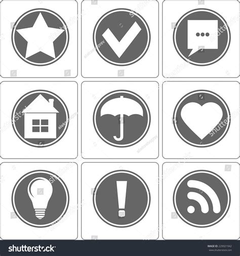 Simple Basic Flat Monochrome Icons Vector Stock Vector Royalty Free Shutterstock