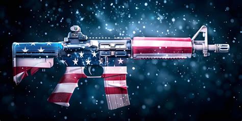 Gun Wrapped In American Flag Patriotic Symbol Concept Americana