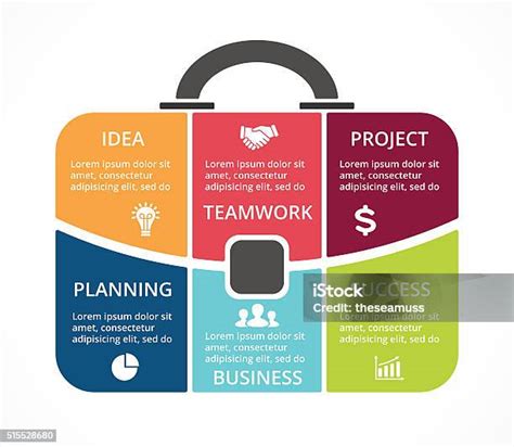 벡터 브리프케이스 인포그래픽 템플릿을 매직기 도표 그래프 프리젠테이션 라운드 인포그래픽에 대한 스톡 벡터 아트 및 기타 이미지 인포그래픽 6 개념 Istock