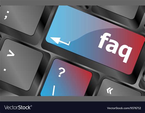 Computer Keyboard Key With Faq Closeup Royalty Free Vector
