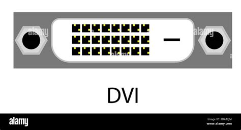 DVI Connector For A Monitor Peripheral Devices On A Transparent Background Stock Vector Image