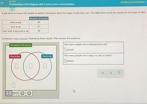 solved constructing a venn diagram with 2 sets to solve a word problem
