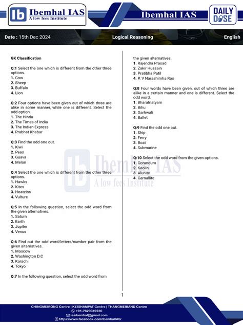 Logical Reasoning English15th Dec 2024 Pdf