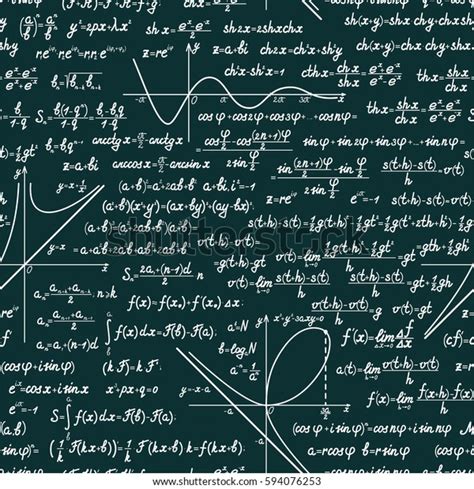Vector Mathematics Seamless Pattern Different Signs Stock Vector