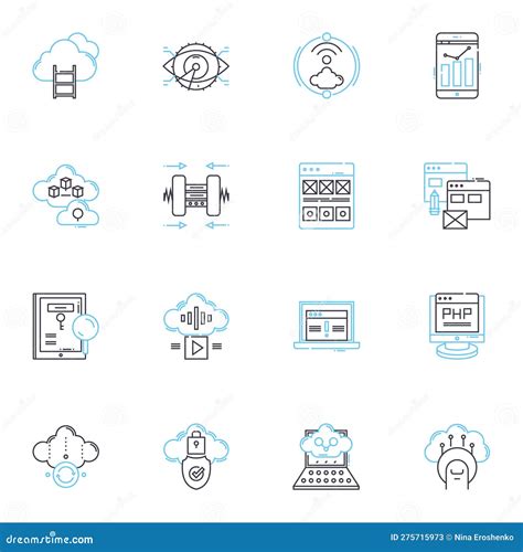 Augmented Reality Linear Icons Set Hologram Overlay Immersive